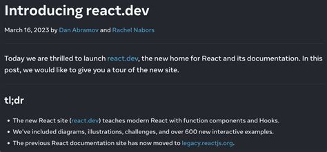 새 단장한 React 다큐멘테이션 훑어보기