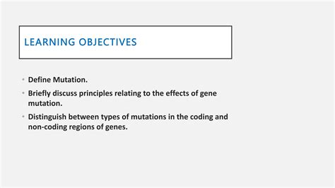 Mutation Its Types Andprinciples Relating To The Effects Of Gene Mutation Genetics Pptx