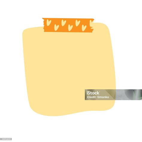 노란색 메모 종이 게시물 하트 유형입니다 벽에 낭만적 인 스티커를 사랑하십시오 발렌타인 데이 인사말 카드 디자인 메모장 벡터 일러스트 레이 션 타자 치기에 대한 스톡 벡터