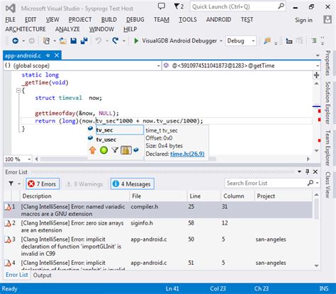 Configuring Intellisense For Vs Android Visualgdb Tutorials