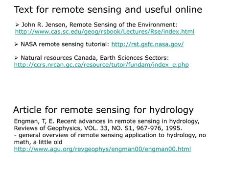 PPT Remote Sensing And Hydrology PowerPoint Presentation Free Download ID 514940