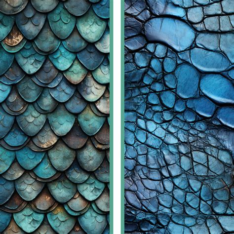 Blue Dragons Scales Graphic Pack Digital Paper Digital Scrapbooking