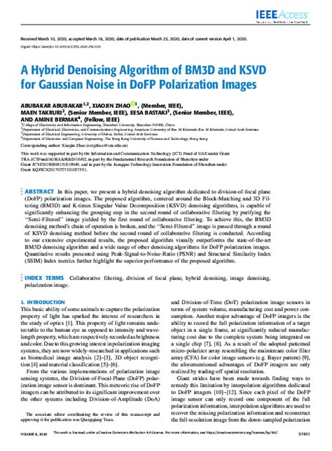 A Hybrid Denoising Algorithm Of Bm3d And Ksvd For Gaussian Noise In