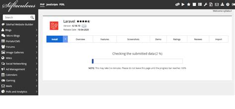 How To Install Laravel Using Softaculous