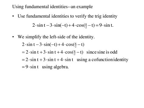 Ppt Fundamental Identities Powerpoint Presentation Free Download Id 4004661
