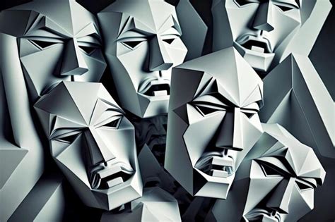 Premium Photo D Render Abstract Geometric Background In Form Of White Faces Protruding On