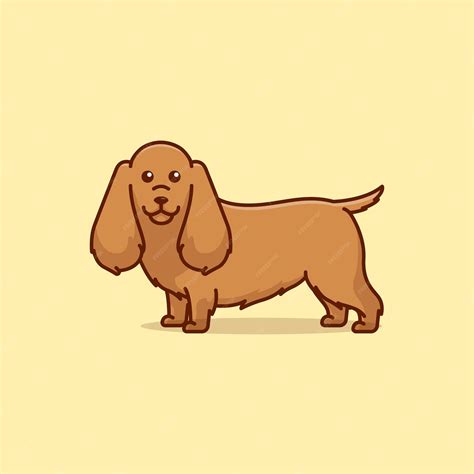Cute Cocker Spaniel Simples Desenho Animado Vetor Ilustração Cão Raças
