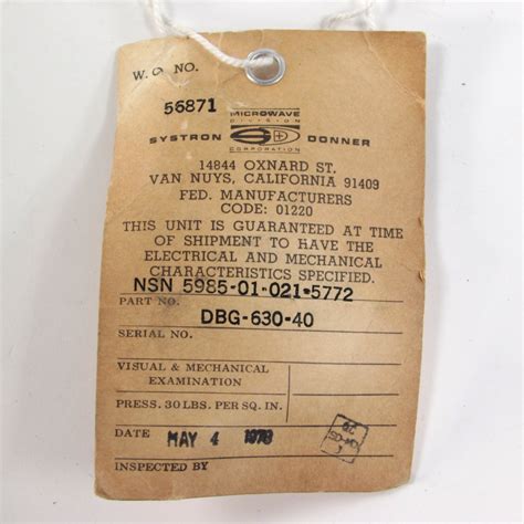 Systron Donner Microwave Dbg 630 40 Bidirectional Waveguide 5985 01 021