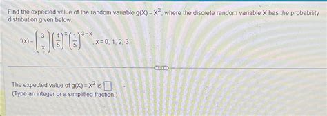 Solved Find the expected value of the random variable | Chegg.com
