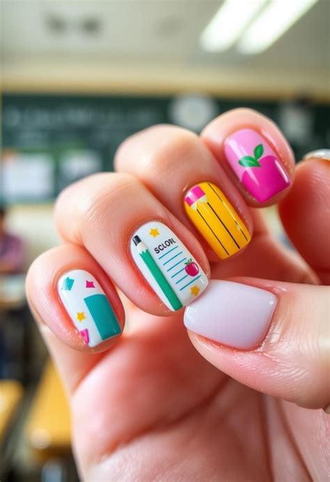 Back To School Nails Art School Nail Art Nail Art Back To School Nails