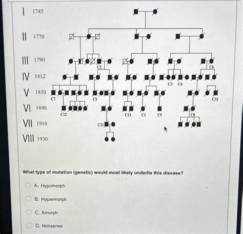 Solved What Type Of Mutation Genetic Would Most Likely