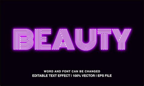 Premium Vector Beauty Editable Text Effect Template Purple Neon Light Futuristic Typeface