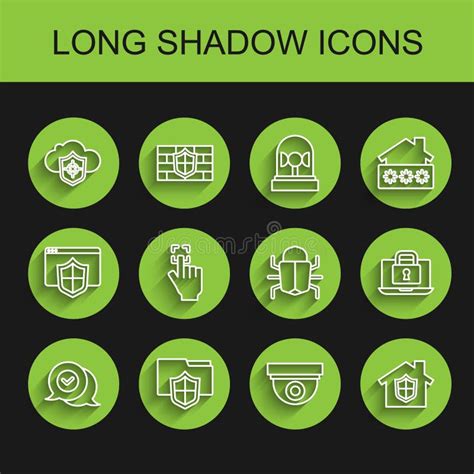 Set Line Check Mark In Speech Bubble Document Folder Protection Cloud And Shield Security