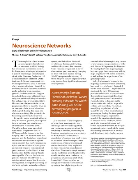 Pdf Neuroscience Networks Data Sharing In An Information Age