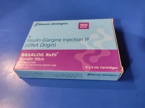 Basalog Refill Insulin Glargine Injection Ip 100 Iu Ml Packaging Size 5x3 Ml Cartridge At