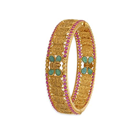Stunning Emerald And Ruby Gold Bangle