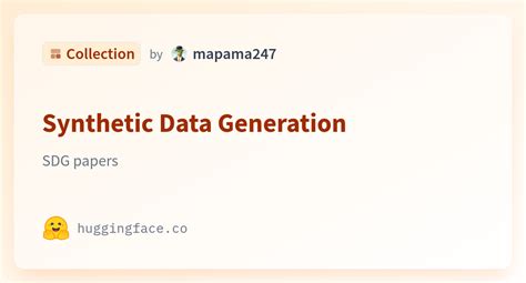 Synthetic Data Generation A Mapama247 Collection
