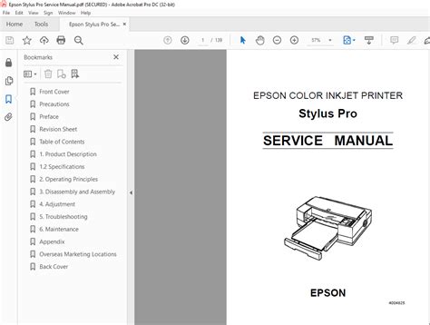 Epson Color Inkjet Printer Stylus Pro Service Manual Pdf Download Heydownloads Manual
