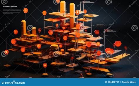 Dataverse Connections 3d Database Structure With Arrows Stock Illustration Illustration Of