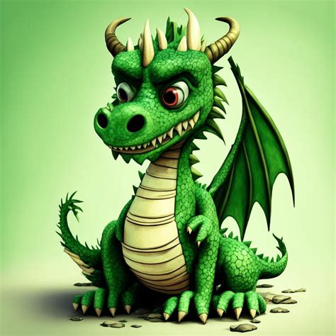 9 новых мультяшных картинок с Дракошей символом 2024 года Зелёного Деревянного Дракона