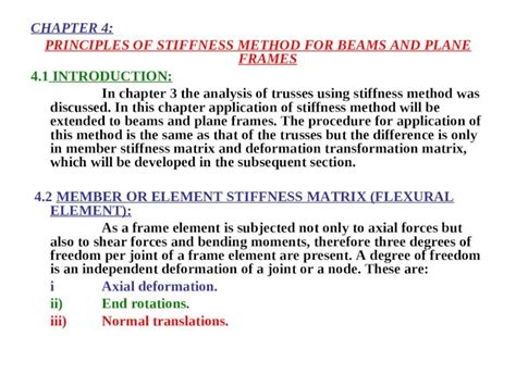 PPT CHAPTER PRINCIPLES OF STIFFNESS METHOD FOR BEAMS AND PLANE FRAMES INTRODUCTION