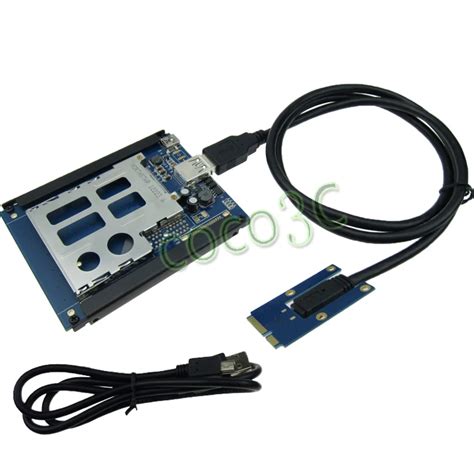 Half Full Size Mini PCIe USB To ExpressCard Slot Adapter PCI Express Mini Card To