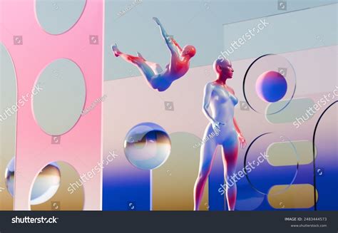 D Render Naked Multicolor People Man Stock Illustration Shutterstock