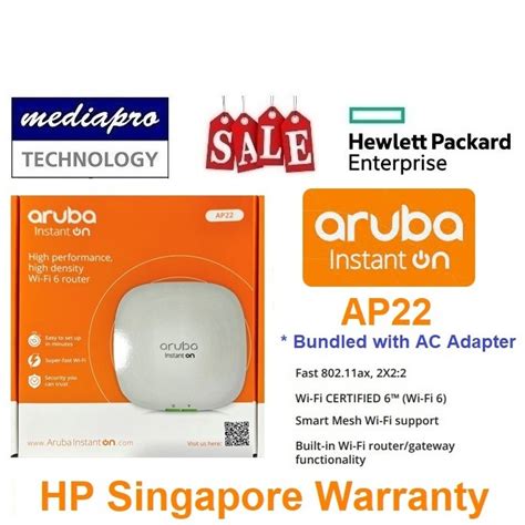 Hp Ap22 Aruba Instant On Wifi 6 Access Point With Ac Adapter 2 Year Local Hpe Warranty