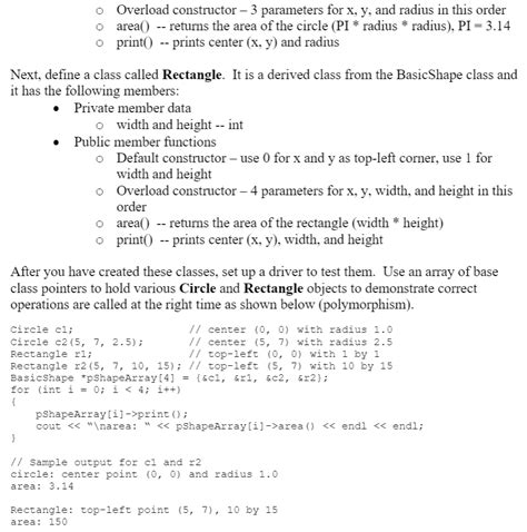 solved define an abstract base class called basicshape the