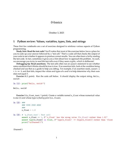 notebook 1 part 0 0 basics october 3 2023 1 python review values