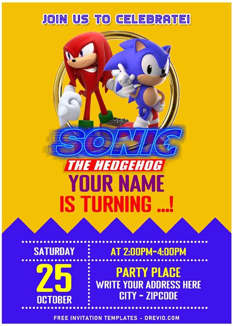 Sonic The Hedgehog Birthday Printables