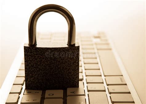 padlock on a computer keyboard internet security concept stock image