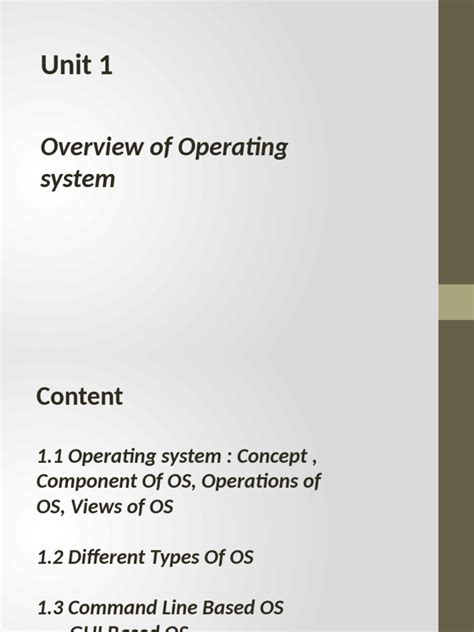 Os Ppt Unit 1 Pdf Operating System Kernel Operating System