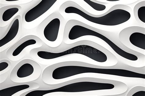 Abstract White And Black Wave Pattern Reflecting Modern Design