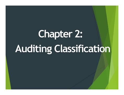 Chapter 2 Auditing Classification Chapter 2 Auditing