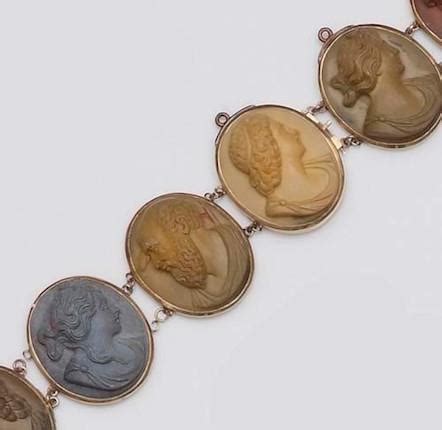 Bonhams A 19th Century Lava Cameo Bracelet