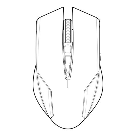 컴퓨터 마우스 개요 드로잉 벡터 컴퓨터 마우스 스케치 스타일 컴퓨터 마우스 교육 템플릿 개요 벡터 그림 프리미엄 벡터