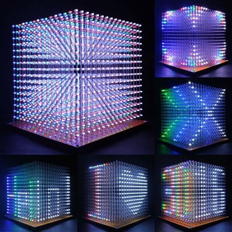 icubesmart 3d16mini led cube kit diy soldering project 16x16x16 led