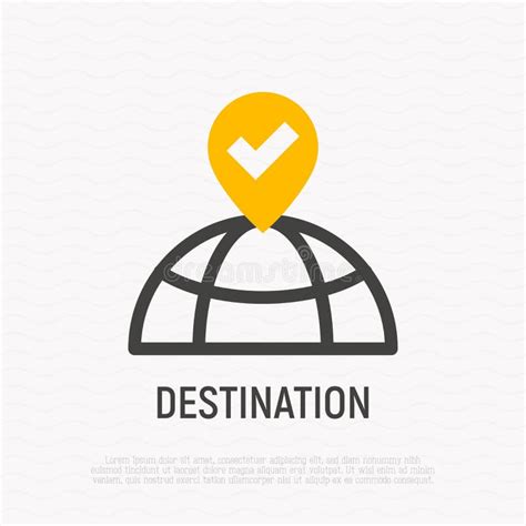 Destination Thin Line Icon Map And Location Navigation Pin Sign Vector Graphics A Linear