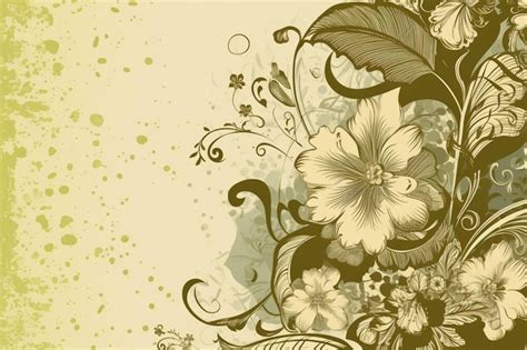 floral background with a grunge effect and a place for text generative