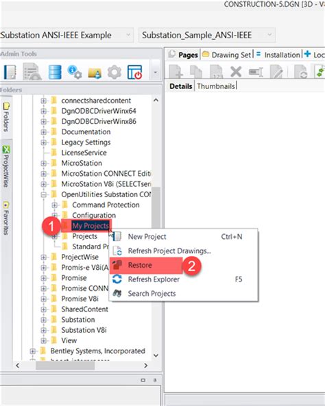 Openutilities How To Restore A Project In Openutilities Substation
