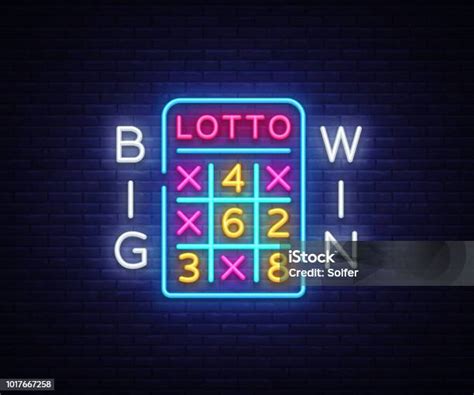 복권 네온 로고 벡터입니다 로또 네온 사인 디자인 템플릿 현대 동향 디자인 밤 네온 간판 밤 밝은 광고 라이트 배너 조명 예술 벡터 일러스트 레이 션 Keno Game에
