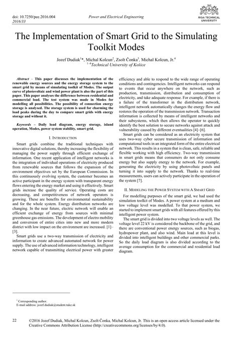 Pdf The Implementation Of Smart Grid To The Simulating Toolkit Modes