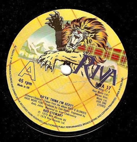 Rod Stewart Da Ya Think I M Sexy Vinyl Record 7 Inch Riva 1978