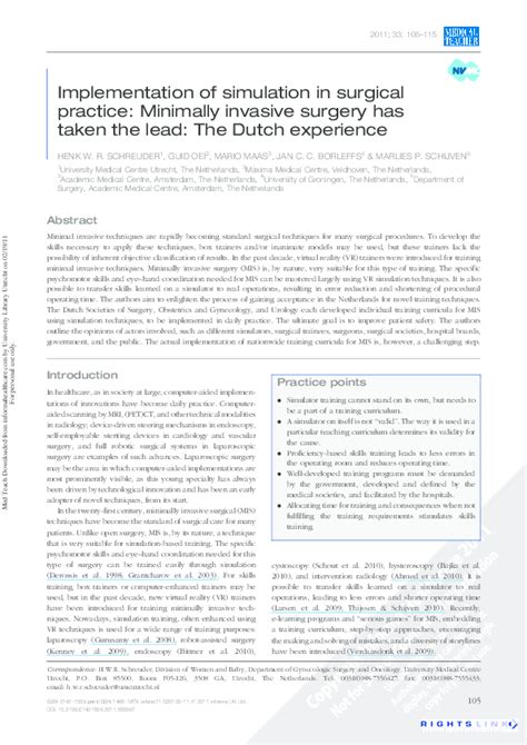 Pdf Implementation Of Simulation For Training Minimally Invasive Surgery