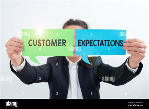 Conceptual Caption Customer Expectations Business Concept Benefits A Client Expect Surpass The
