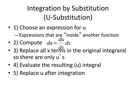 PPT Integration By Substitution Method U Substitution Thurs Feb PowerPoint