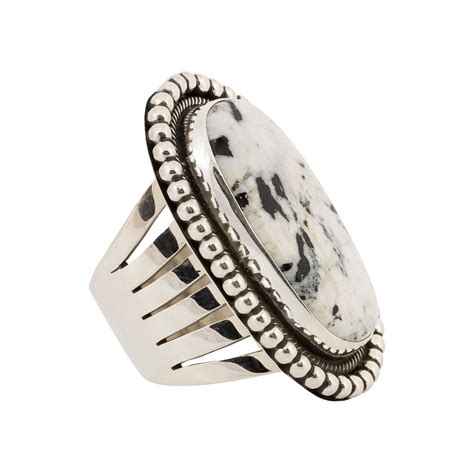 White Buffalo Turquoise And Sterling Ring At 1stdibs White Buffalo