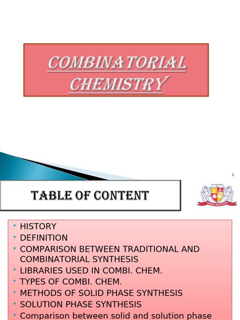Combinatorial Chemistry Pdf Cross Link Organic Synthesis
