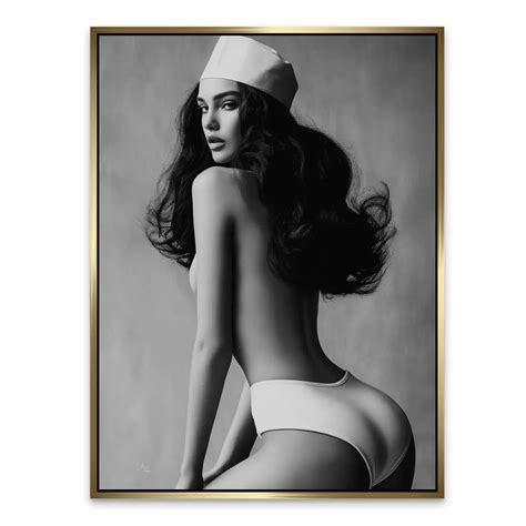 Erotisches Frauen Alu Dibond Bild Modern Schwarz Weiß